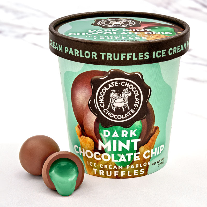 Dark Mint Chocolate Chip Ice Cream Parlor Truffles - 6 OZ – Chocolate ...