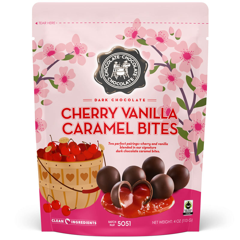 Dark Cherry Vanilla Caramel Bites - 4 OZ – Chocolate Chocolate ...